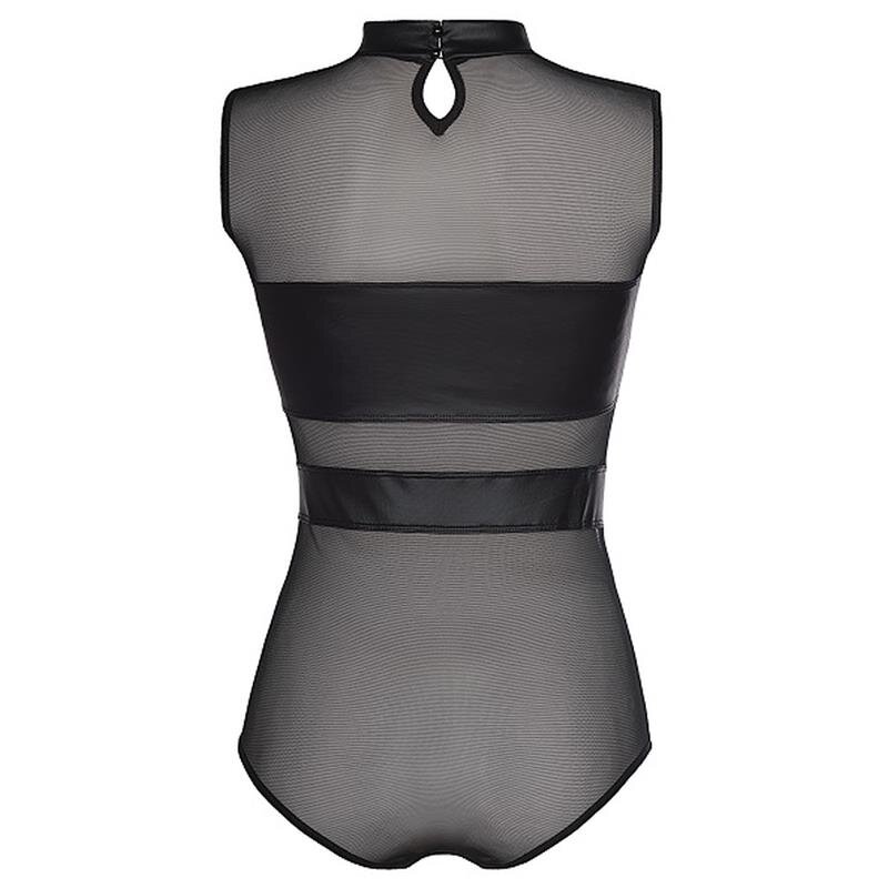 Transparenter Clubwear-Bodysuit aus Tüll Schwarz, 39,95